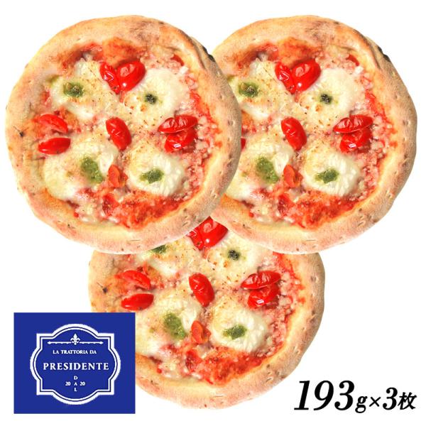 商品名：チーズとトマトをたっぷり使った バジル薫るマルゲリータ 193g×3枚