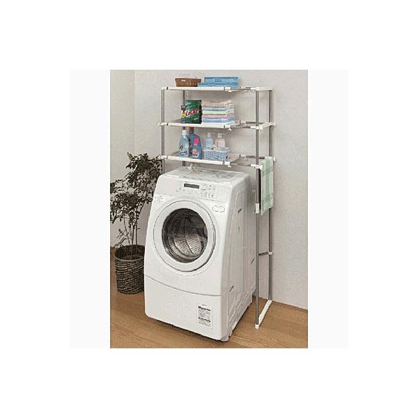 【商品情報】○本体の横幅は洗濯機に合わせて調整可能！※メッシュ棚の幅は調整できません。○洗濯機にあわせて棚の高さ調整が可能！※中棚・下段棚のみ。 ■商品サイズ(約)：商品サイズ：H1750×W700〜910×D370mm■本体：ステンレス巻...