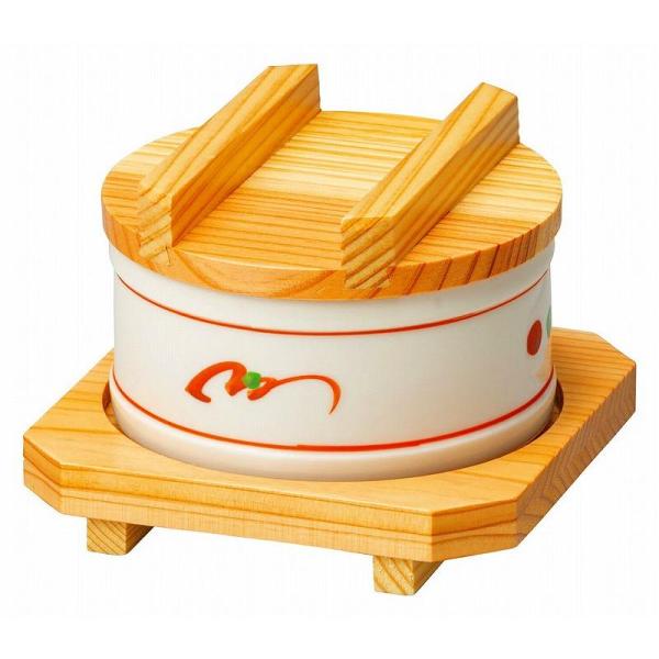 業務用会席料理用せいろ器。サイズ：身/約径9.8×高さ4.7cm、内寸約径8.8×高さ4cm、竹ス/約径8.3cm材質：身/陶器、蓋・台/スプルス、竹ス/竹塗装：無塗装製造：身・蓋・台/日本製、竹ス/中国製※この商品は身（本体）、竹ス、蓋、...