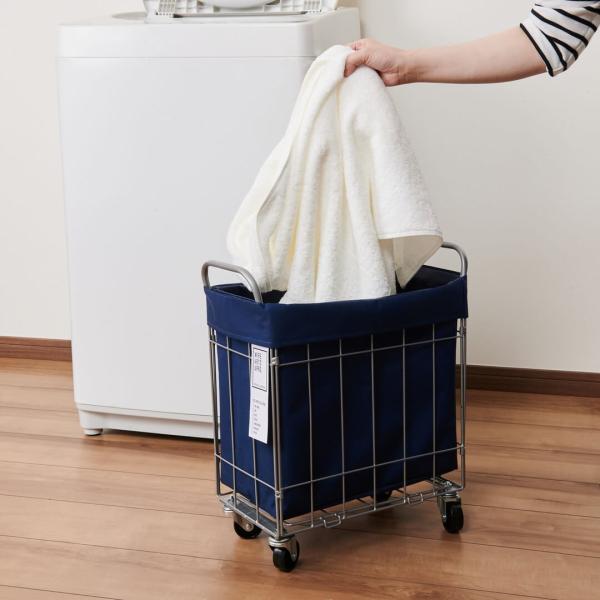 ブリッド BRID  ランドリーストレージ 28L オリジナルカラー ネイビー メルクロス株式会社 brid-oem-003 洗濯カゴ バスケット ランドリー 収納 洗面所 リビング キャスター