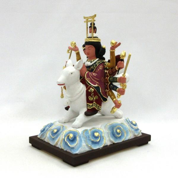 【工場直販のため低価格にて提供】【総高20cm、幅14cm、奥行き16.5cm】　稲荷大明神（荼吉尼天）荼吉尼天は人間の心臓を食う夜叉として神通自在の通力を有し、六ヶ月前に人間の死を知るという。日本で民間信仰される荼吉尼や稲荷は管狐（くだき...