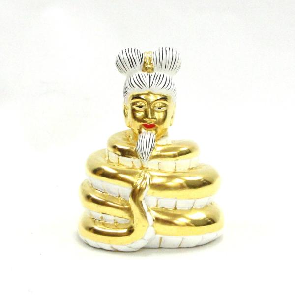 【工場直販のため低価格にて提供】【総高8.5cm、幅7cm、奥行き6.5cm】　宇賀神宇賀神王陀羅尼経などの説から、蛇を宇賀神とし、人頭蛇身の形でで幸福・金運・五穀豊穣・水の神様とされる。龍神の一種で、古代から米蔵のネズミを退治してくれるた...