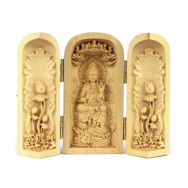 【工場直販のため低価格にて提供】【総高10cm、直径5cm、開扉幅13cm】株式会社栗田こだわり仏像専門店(旧：栗田貿易株式会社)