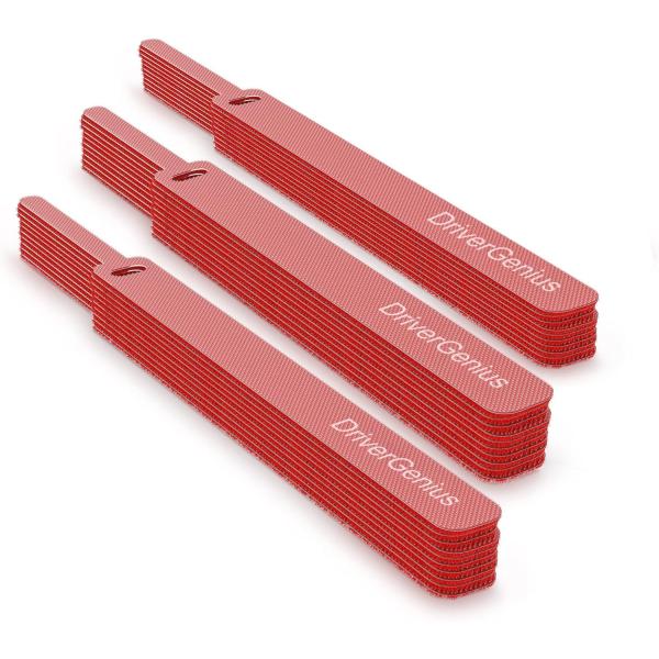 【商品概要】DriverGeniusマジックテープ コード - カラー:赤い。サイズ：12mmx160mm（幅x長） 30本/材質：ナイロン。表面：全面フック面. 裏面：全面ループ面。ケーブルタイ マジックテープ - 汎用性、仮固定、整理用...