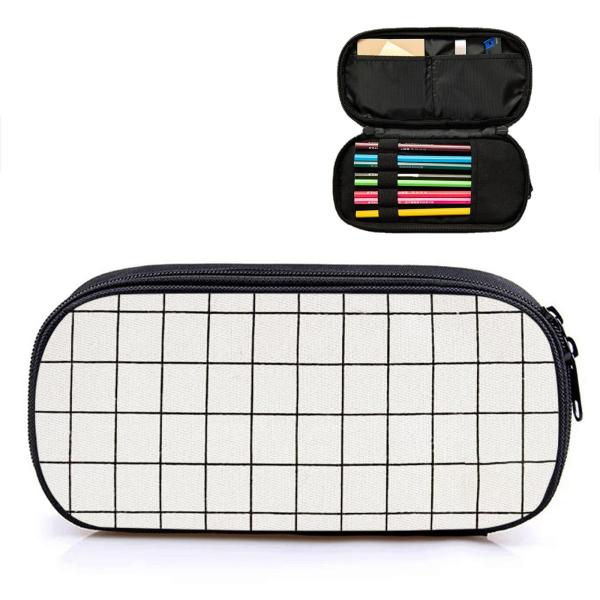 【商品概要】?【大容量】21*5*10.5cm。パターン:格子。たっぷり入る大容量、消しゴム、付箋、ハサミ、定規、メジャー、修正テープなどの小物もたっぷり収容できます。 ※収容数はペンの種類によって異なります。??【品質】オックスフォード/...