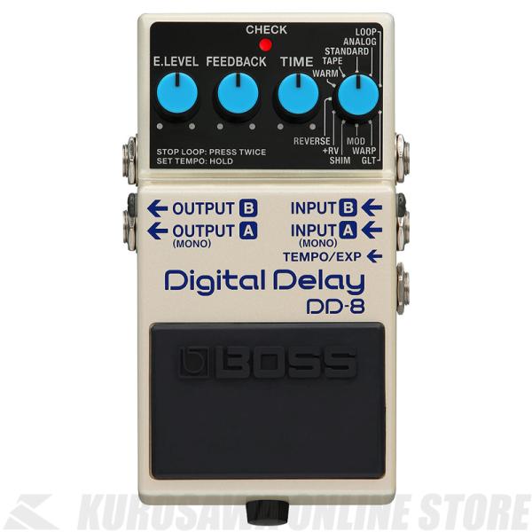DD-8 Digital Delayは、BOSSコンパクト・ディレイ・ペダル史上最もワイドレンジで多機能なディレイ・ペダルです。多彩なサウンド、柔軟なディレイ・タイム、豊富なコントロール・オプションと接続端子など、あらゆる面で優れたスペック...