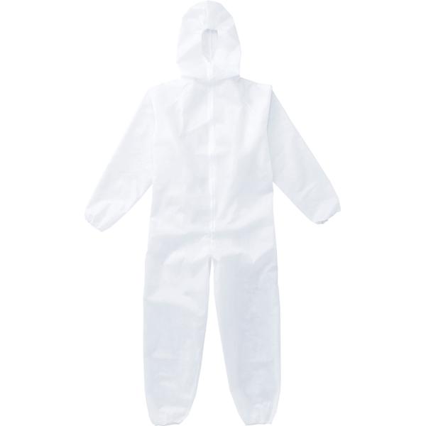 簡易タイプの防護服の5枚以上セットになります　※最低５枚以上からの販売となります塗装ブースなどでご利用下さい■カラー　ホワイト/WH■素材　外層：ポリプロピレン100％（スパンボンド不織布）■素材特長・フロント/樹脂ファスナー（YKK）・フ...