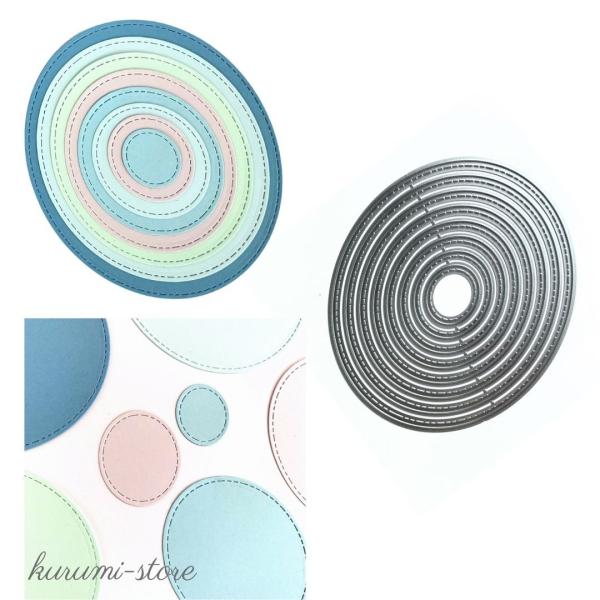 こちらはステッチが入るダイカット用抜型です。8種類の大きさがあり、色々な使い方ができます。スクラップブッキングやアルバム、カード作りにお役立てください。抜型のみのお届けです。使用例のペーパーは含まれません。取扱説明書はありません。【サイズ】...