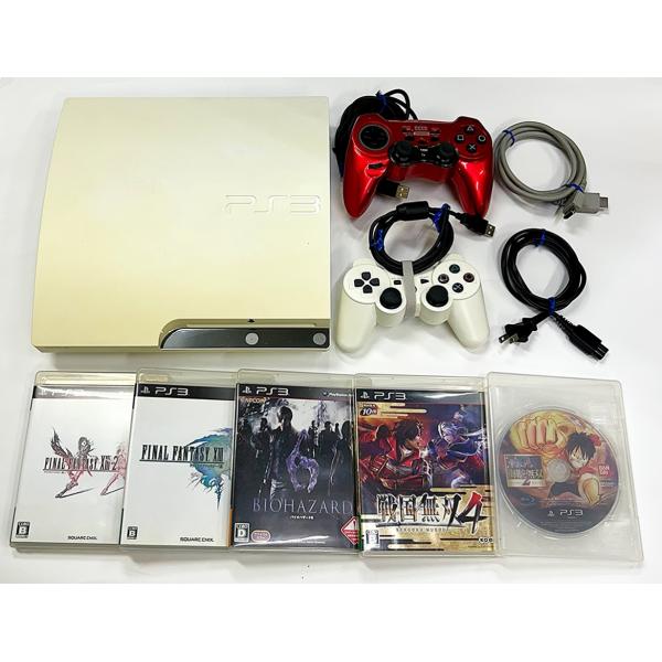 ■ランク：中古・ABランク程度■付属品：電源コード、ワイヤレスコントローラー(ホワイト)、コントローラー(レッド)、USBケーブル、HDMIケーブル、ゲームソフト5本(「FINAL FANTASY Xlll」「FINAL FANTASY X...