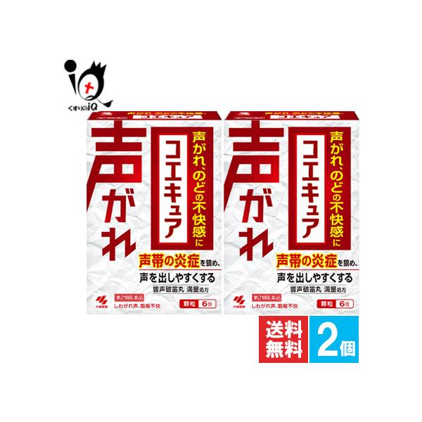 【第2類医薬品】コエキュア 6包【小林製薬】声がれ、のどの不快感に 声帯の炎症を鎮め、声を出しやすくする 響声破笛丸 きょうせいはてきがん● 早く治したい声がれ、のどの不快感を改善する医薬品です● 漢方処方“響声破笛丸”(きょうせいはてきが...