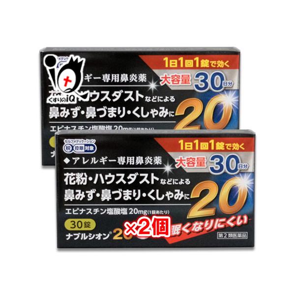 【第2類医薬品】★ナブルシオン20 30錠×2個セット【シオノケミカル】眠くなりにくいアレルギー専用鼻炎薬 花粉等による鼻みず・鼻づまり・くしゃみに眠くなりにくいアレルギー専用鼻炎薬 鼻みず・くしゃみに