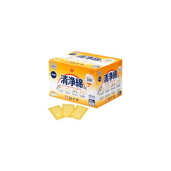 白十字　ファミリーケア　FC　清浄綿　A2　AII　(100包入)　滅菌済　天然コットン100％　【医薬部外品】　