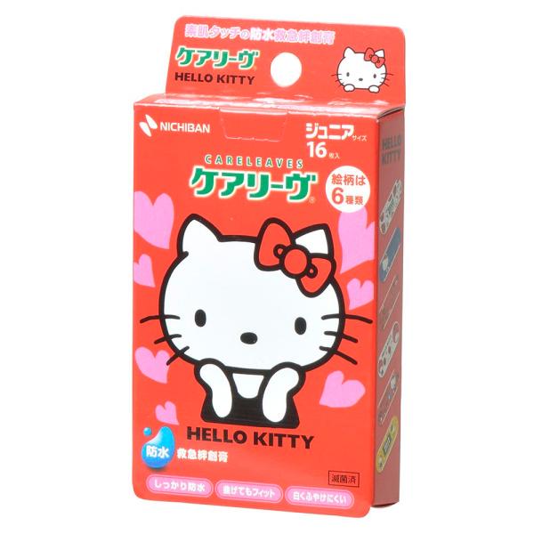 ニチバン ケアリーヴ キャラクター ハローキティ (16枚) 絆創膏　【一般医療機器】　商品の色及び・掲載画像が異なる場合がございます。　また、商品の色はお選びいただけません。ご了承ください。　　