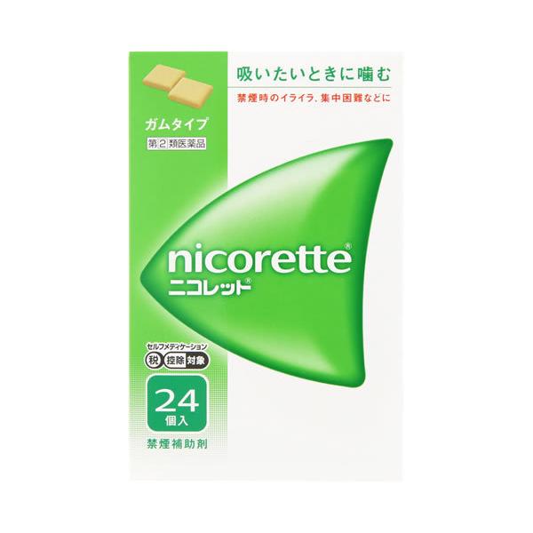 【第(2)類医薬品】ニコレット (24個) 禁煙補助剤 ニコチンガム製剤　※本商品は医薬品となります。ご購入にあたっては必ずPC版にて商品内容をご確認のうえご購入ください。※お買い上げいただける個数は5個までです