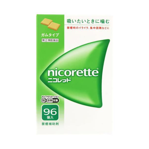 【第(2)類医薬品】ニコレット (96個) 禁煙補助剤 ニコチンガム製剤　※本商品は医薬品となります。ご購入にあたっては必ずPC版にて商品内容をご確認のうえご購入ください。※お買い上げいただける個数は5個までです