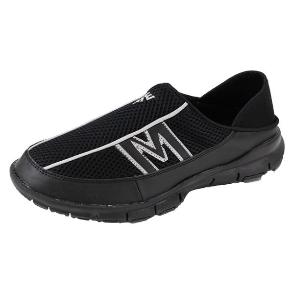 軽量で屈曲性のあるソールを採用。通気性があり、蒸れにくいメッシュ素材アッパー。かかとを踏んで履けばクロッグサンダルにもなる2WAYスニーカー。脱いだり履いたりを頻繁に繰り返すお仕事にも最適です。