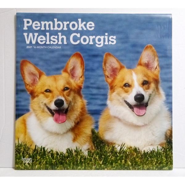 輸入2021年カレンダー「ウェルシュコーギーペンブローク」『PEMBROKE WELSH CORGIS 2021』月めくり形式で、上部に写真、下部に日付（メモ欄あり）のデザインです。30cm×30cm。 2021年　1月〜12月まで。未開封...