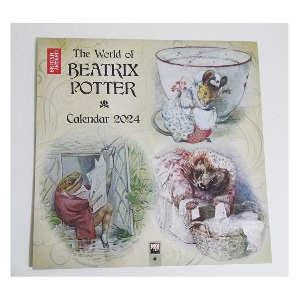 輸入2024年カレンダー「BEATRIX POTTER（ピーターラビット）」『BEATRIX POTTER 2024』月めくり形式で、上部に写真、下部に日付（メモ欄あり）のデザインです。30cm×30cm。 2024年　1月〜12月まで。新...