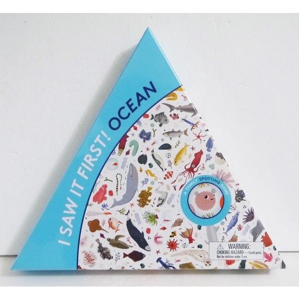 『絵探しゲーム オーシャンスポッティング』・英語版（日本語遊び方ガイド付き）・300個のチップを箱から　1枚ずつ取り出し、見開いたボードの　中からチップと同じいきものをみつけだす、　海のいきもの絵さがしゲーム。・並べたボードの幅は約60cm...