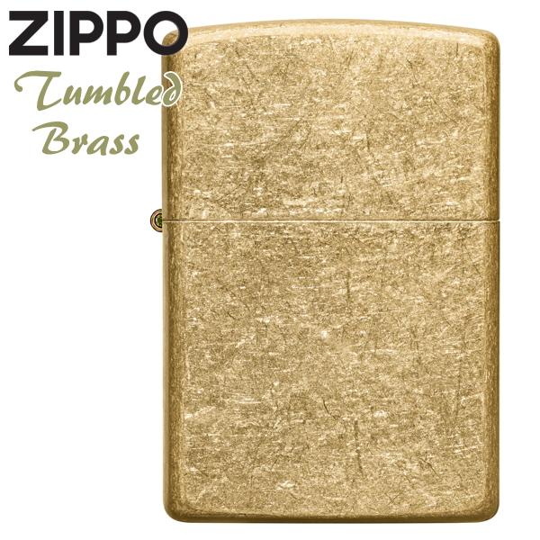 #49477 TUMBLED BRASSブラスボディにダメージの風合いのバレル加工を施したプチワイルドなZIPPOです。タンブルとは、「転がる」という意味で、転がすように研磨して加工したZIPPO、ということ。バレル加工独特のくすんだ部分と...
