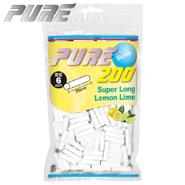 PURE FILTERピュア スリムスーパーロング フィルター レモンライム世界初！　レモンとライムの爽やかさが弾ける！嬉しい長さ25mmのロングサイズ。直径約6ミリ、長さ25ミリのスリムフィルターです。約200個入り。ジップバッグパッケー...