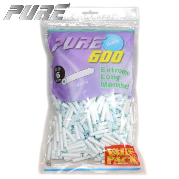 PURE Filterピュア スリム エクストリームロング メンソール フィルター長さ30mm、直径約6mmのスリムフィルター。約600個入り。ジップバッグパッケージ。Made in Korea