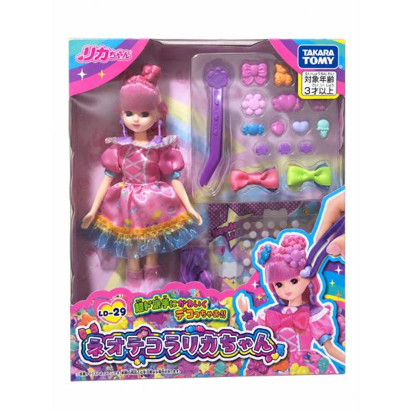 カラフルでポップなファッションがかわいい「LD-29 ネオデコラリカちゃん」です。個性的なヘアカラーやアクセサリー、デコラファッションを楽しめるリカちゃんシリーズのドールです。明るく華やかなコーディネートで、着せ替え遊びやおままごと遊びにお...