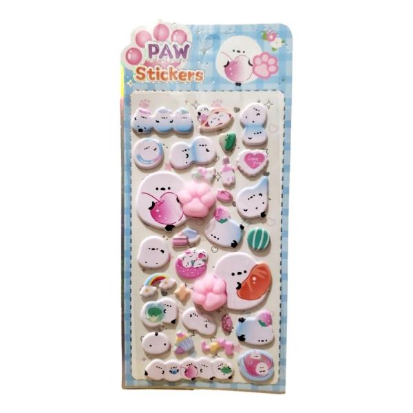 ぷくぷくシール シマエナガ 肉球入りキャラクターシール概要：丸くて可愛いシマエナガをモチーフにした、ぷにぷに触感の立体シールです。特徴：シマエナガデザイン／肉球モチーフ入り／立体ぷっくり仕様でやさしい色合い。用途：ノートや手帳、アルバム、ス...