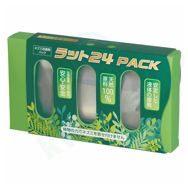 ネズミの敏感な嗅覚を利用し、植物精油の香りで寄せ付けない！ラット24PACKをネズミの通り道となる侵入口に置き、ネズミの嫌がるオリジナルブレンドのアロマオイルで匂いを発生させます。効果の持続期間は最大2ヶ月です。（使用環境によって変動があり...
