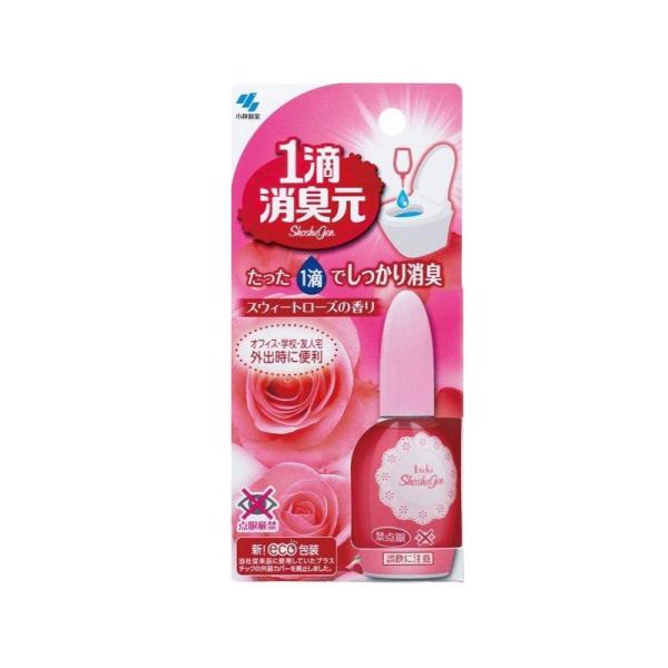 小林製薬の1滴消臭元。トイレ使用後に便器内に一滴、二滴落とすだけで、華やかなローズの香りがすばやく広がりニオイを消します。トイレ使用前に使っても効果的です。小林製薬の1滴消臭元（いってきしょうしゅうげん）。トイレ使用後に便器内に一滴、二滴落...