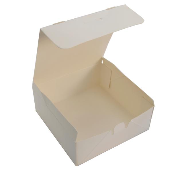 - 商品情報 -<br>ワンタッチ式の和菓子紙箱です。<br>完成品を写真で載せてますが実際は平積みのセット商品になります。<br>サイズ：W120xD120xH45mm <br>材質：紙&l...