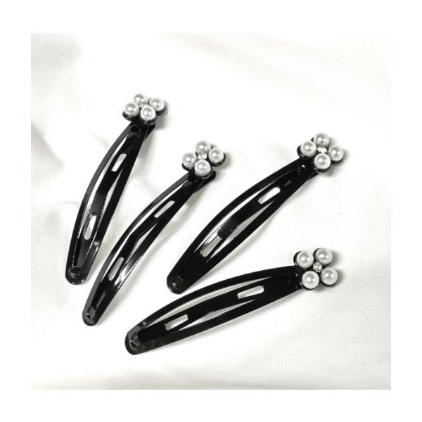 品番:hp0029石/パールビーズ付スリーピンです。4個セットです。ピンサイズ: 長さ 約7cm