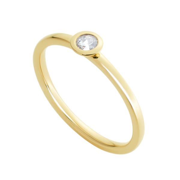 鑑定書付き！天然ダイヤモンドのもつ透明感を存分に味わえるローズカットダイヤモンドリングです。【素材】K18イエローゴールド【石種】天然ダイヤモンド 1pc 0.05ctUP【リング幅】最大幅：約4.0mm