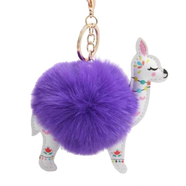 ＜商品詳細＞■色 ：紫色■大きさ ：縦12cm×横11cm■材質 ：フェイクファー、フェイクレザー、ステンレス