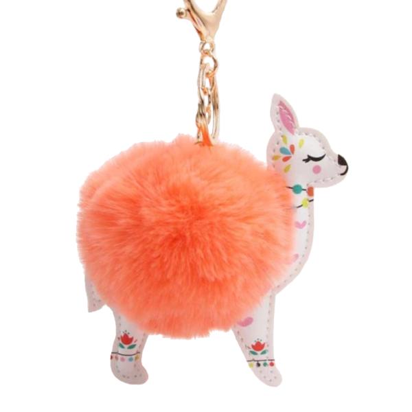 ＜商品詳細＞■色 ：オレンジ■大きさ ：縦12cm×横11cm■材質 ：フェイクファー、フェイクレザー、ステンレス