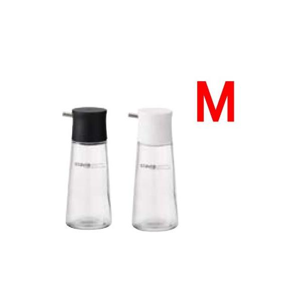 ■サイズ：Ф54×H134(mm)　140ml　■材質：本体/ソーダガラス　フタ/AS樹脂　パッキン/シリコン　注ぎ口/18-8ステンレス　●切れが良く、液ダレしにくいステンレス製の注ぎ口。