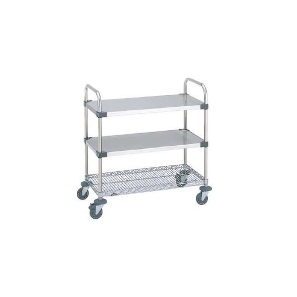 ■サイズ：911×614×H963mm■キャスター径：φ100mm（4輪自在エラストマー車）■車輪：2輪ストッパー付■中棚有効間口：表示寸法から62mm引いた寸法になります。●北海道・沖縄県は送料無料の商品でも送料がかかります。ご了承ください。