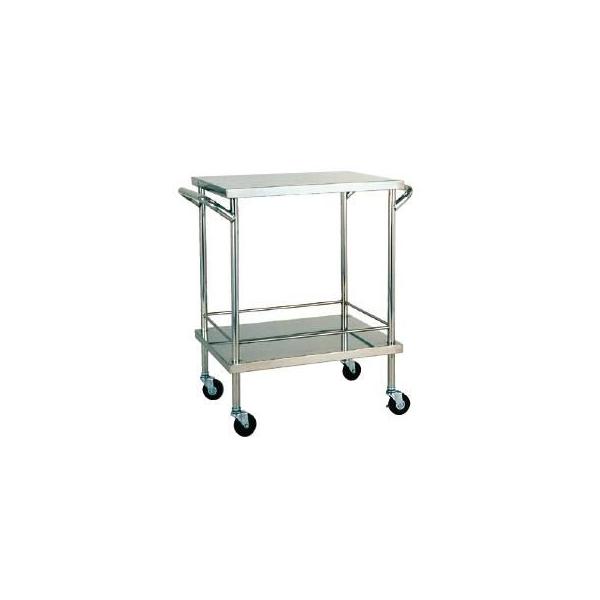 ■サイズ：700×450×H800mm■車輪：φ100×4自在　2輪ストッパー付■材質：フレーム/ステンレスパイプ、棚板/ステンレス鋼板（600×450mm）■棚間隔：520mm■中棚有効間口：540mm●北海道・沖縄県は送料無料の商品でも...
