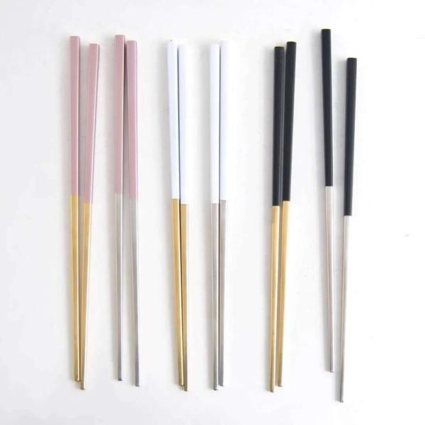 【最新改良品】2つタイプから選べます　丸箸4膳　　22cm　25g　角箸4膳　21cm　35g【材質】　高級ステンレス18-8（錆びない素材）北欧 クチポール風　マリメッコ 無印 ウエッジウッド ZARA　ニトリ無印良品 フランフラン　能作...
