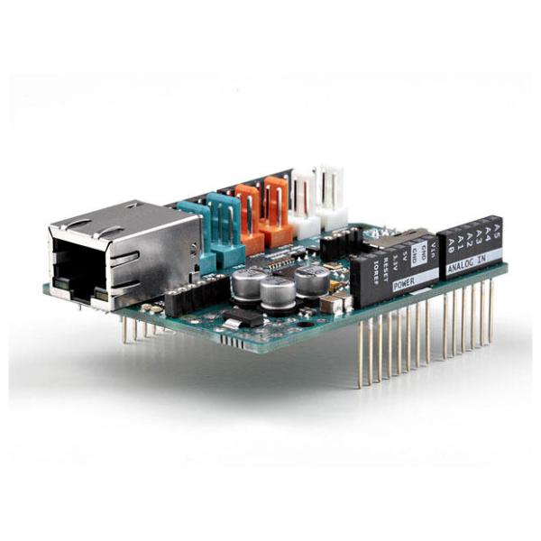 Arduino用のイーサネッシールドで、Arduino UNOや、Arduino MEGA 2560にオンボードするだけで簡単に10/100BASE-Tのイーサネット機能を追加できます。イーサネットコントローラーにW5500、microSD...