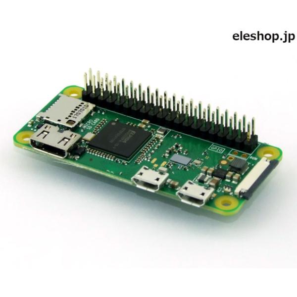 Raspberry Pi Zero WのGPIOにヘッダーピンをあらかじめ実装した仕様です。組み込みや教材用に低コストで導入しやすい低価格マイコンボードです。