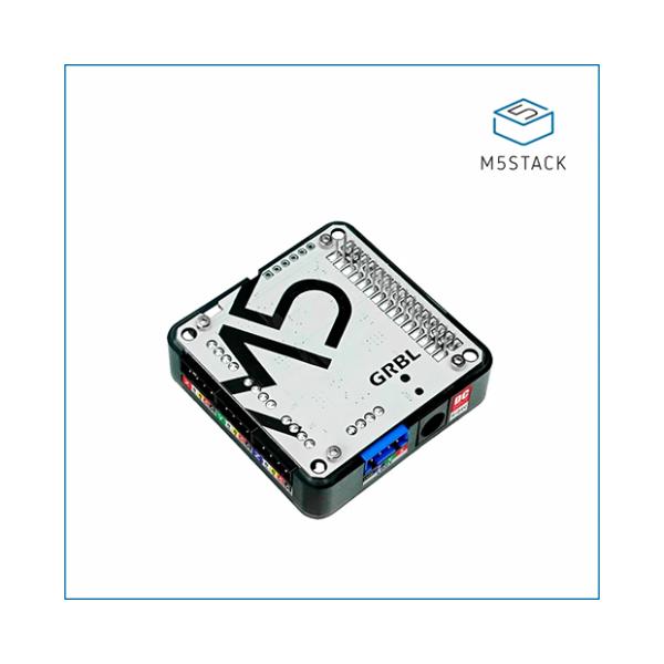 ステッピングモーター用ドライバーのM5Stackモジュールです。<br>CNC制御向けのファームウェア「GRBL」をプログラムしたコントローラ(ATmega328P)と、3組のモータードライバーを搭載し、CNCに必要となる3軸同...