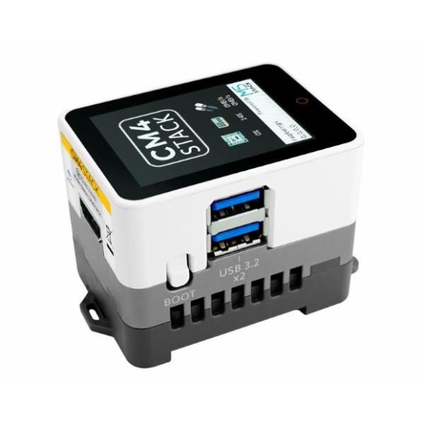 CM4Stack開発キット「Raspberry Pi Compute Module 4」を内蔵したLinuxベースの組込みホスト端末です。シングルボード版Raspberry Pi 4と同様の性能や機能を実現するだけでなく、静電容量式タッチパ...