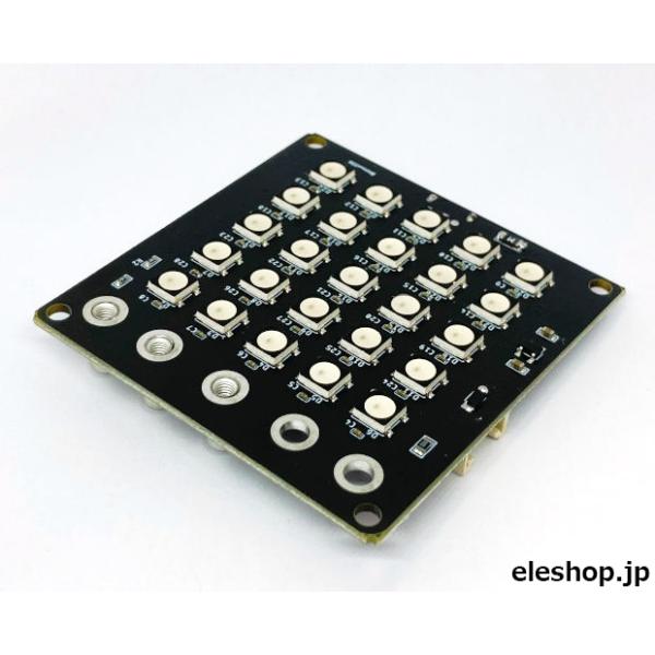 Micro:Bitの表現がより豊かに</b><br>NEOPIXELを25個マトリックス状に配置しました。フルカラーであるため、Micro:Bit単体よりも、より豊かな表現が可能です。Groveコネクタを搭載しており...