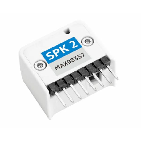 M5StickC Plus用のスピーカーHATです。MAX98357デジタルオーディオI<sup>2</sup>SアンプICと1 Wスピーカーを搭載しています。16 bit/32~192 kHzのオーディオ入力に対応...