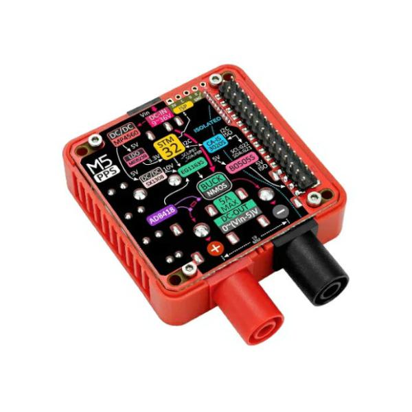 STM32制御プロセッサとAD8418高分解能電流アンプが搭載されたM5Stack高さ13.2 mmシリーズのプログラマブル電源モジュールです。STEP-DOWN降圧技術により幅広いDC 9~36 V入力電圧に対応、高精度のクローズド・ルー...