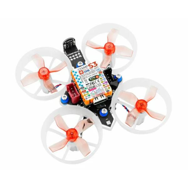 *電池を充電したまま放置しないでください。しばらく使用しない場合は、3.80〜3.85 Vほどの電圧にして保管ください。メインコントローラとしてStampS3を搭載した、プログラマブルなオープンソースドローンキットです。四つの高速コアレスモ...