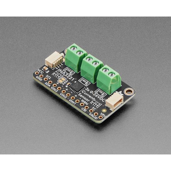 3ch電圧電流モニターIC「INA3221」を搭載したモジュール基板です。各入力チャンネルは、DC0〜26Vの電圧、±3.2Aまでの電流を測定し、デジタル形式でホストデバイスから読み取ることができます。また、4本の出力ピンに連動するプログラ...