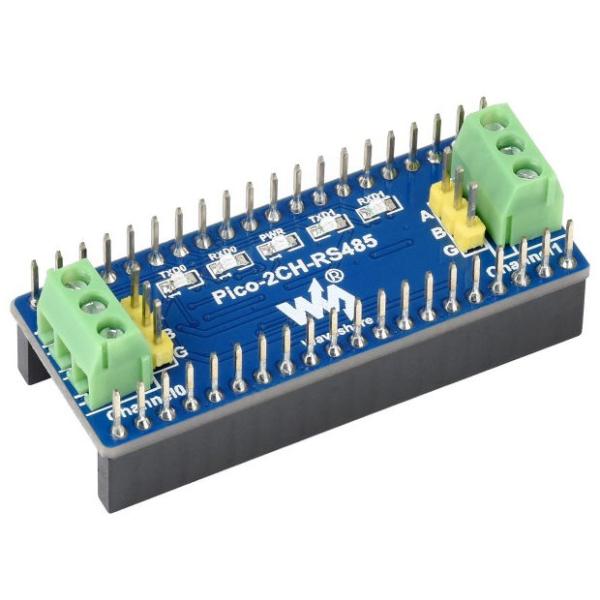 Raspberry Pi Pico用の2チャンネル RS485モジュールです。SP3485トランシーバ、UART to RS485変換機能を備えています。Raspberry Pi Pico、各種モジュールなどは含まれません。