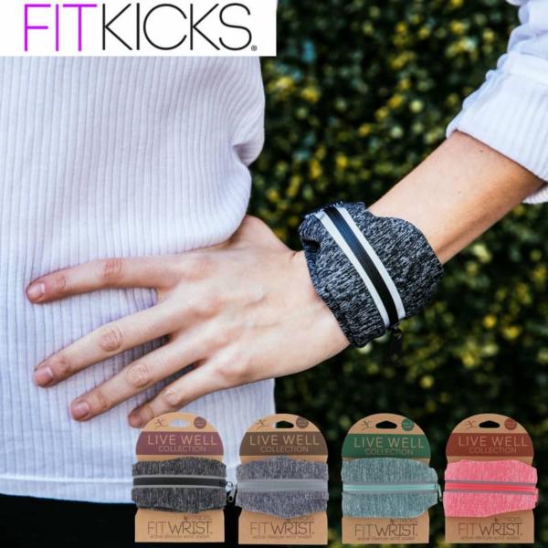 FITKICKSは、アメリカ発のスタイリッシュでデザイン性に優れたアクティブライフスタイルを提案するブランド。常に日常にFun【楽しみ】のある商品を提供し続けています。小銭や鍵など、小物が収納できる便利なポケット付きリストバンド。伸縮性があ...